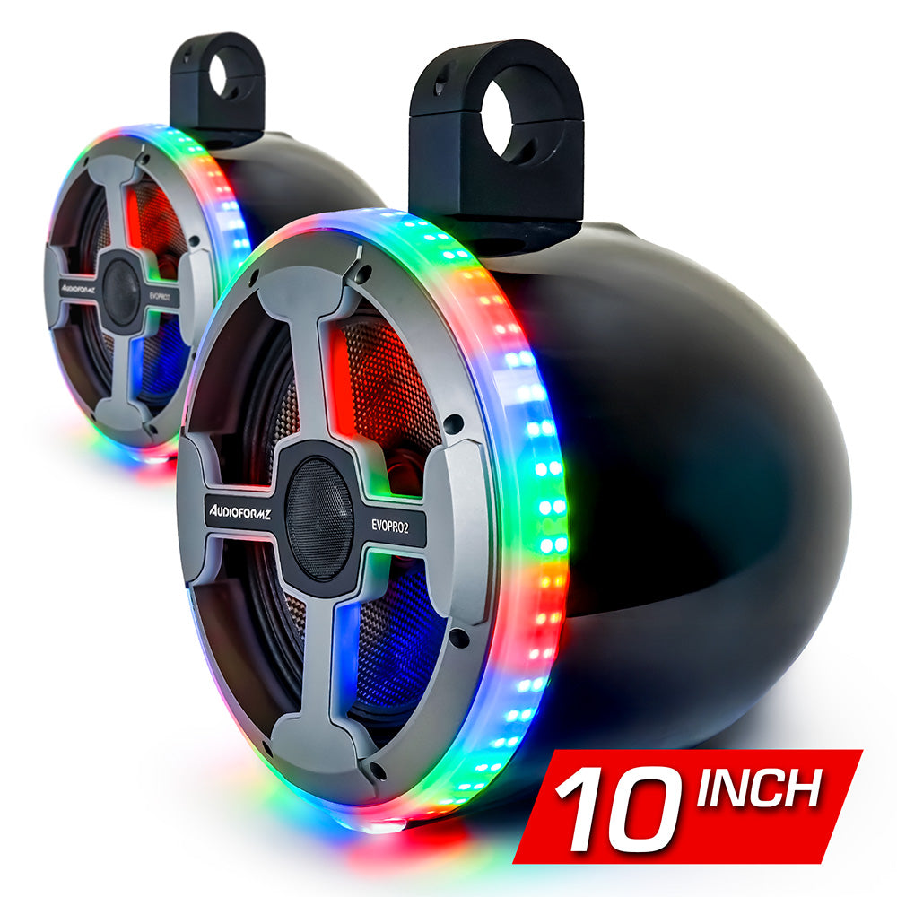 AudioFormz EVOPRO2 10in 3-Way Component Marine IC LED Loud Tower Speak