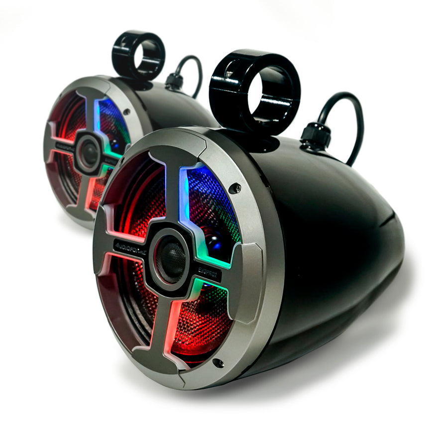 AudioFormz EVOPRO2 8in 3-Way Component Marine IC LED Loud Tower Speake