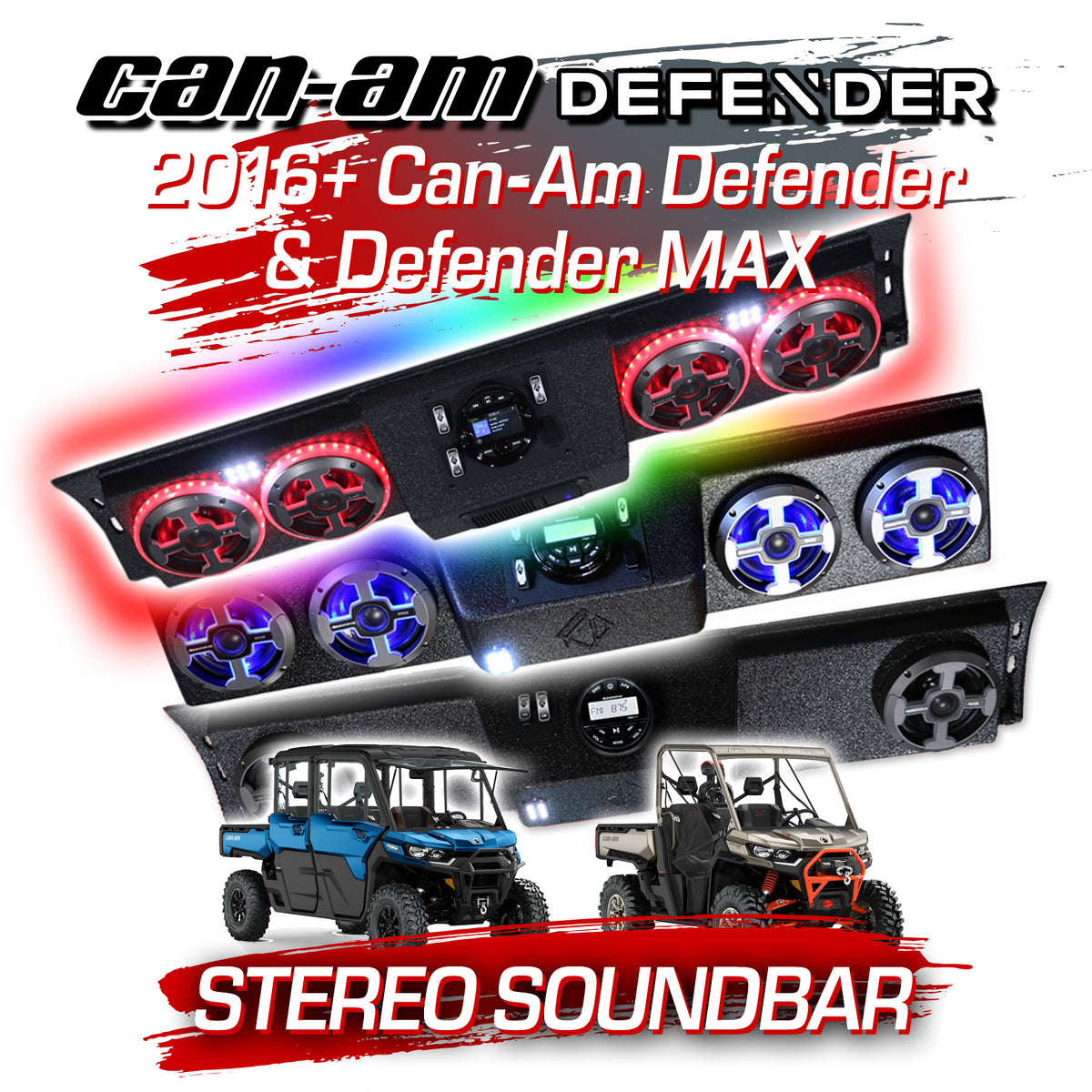 2016+ Can-Am Defender & Defender MAX Stereo Soundbar – AudioFormz