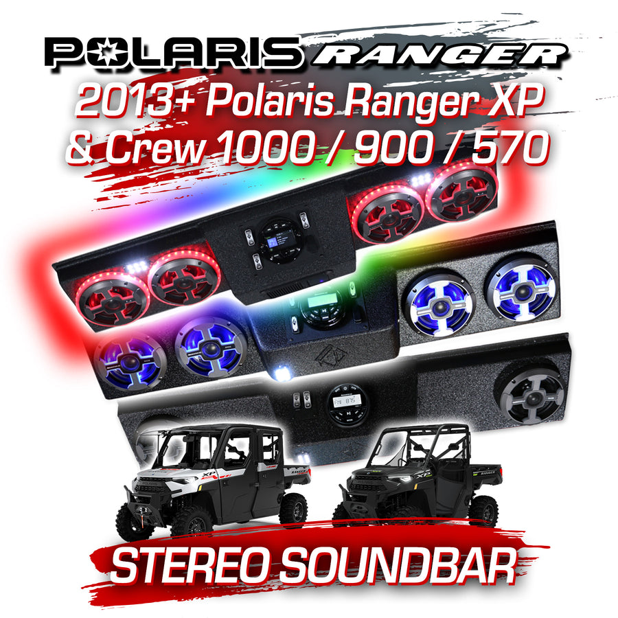 2013+ Polaris Ranger XP & Crew 1000 / 900 / 570 Stereo Soundbar ...