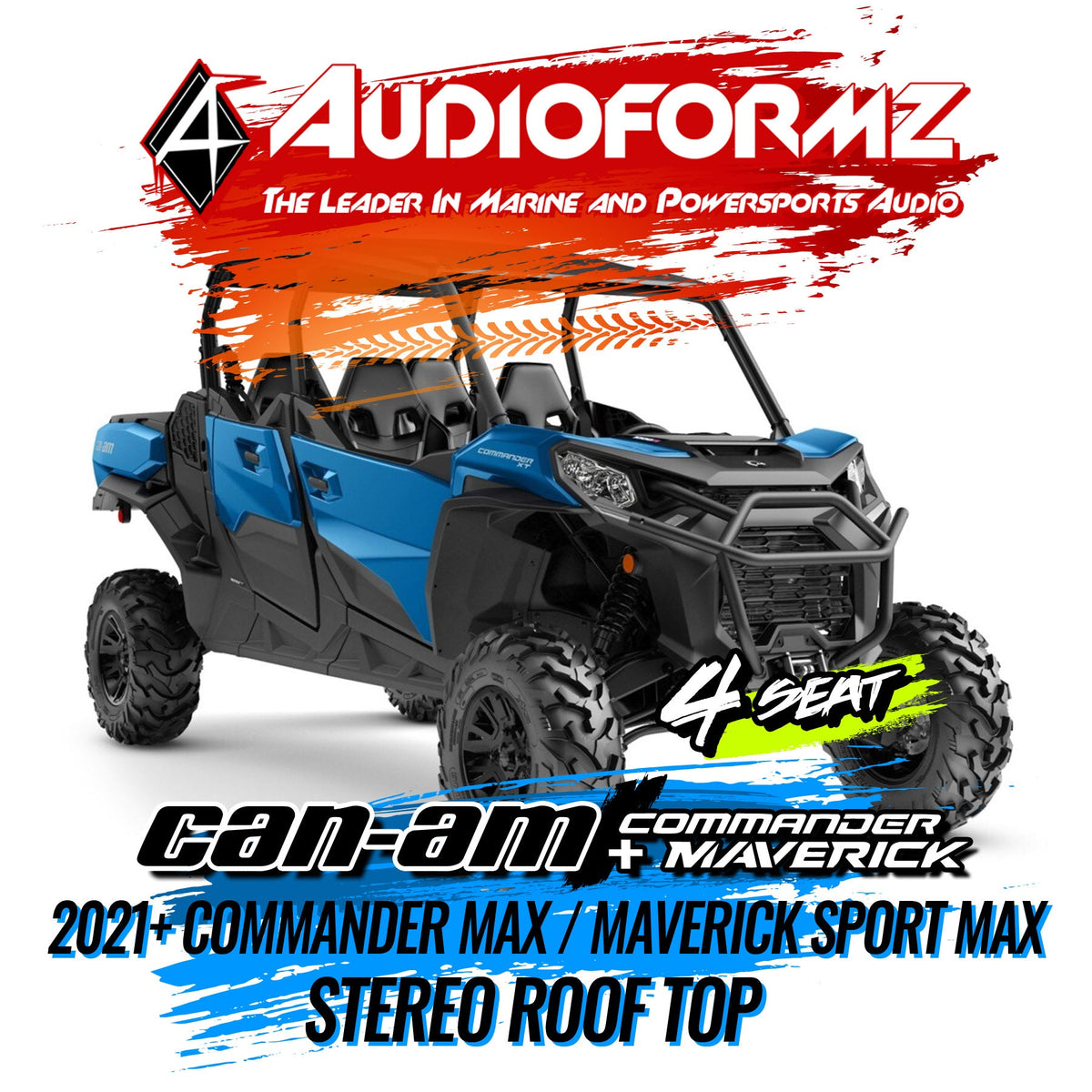 2021+ Can-Am Commander MAX / Maverick Sport/Trail MAX Stereo Tops (4-S ...